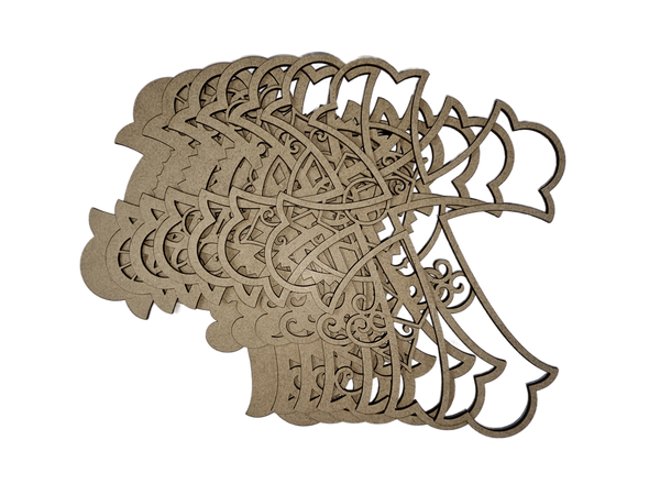 Multi-Layered MDF Cross with Rounded tips (7 Layers) – MVA Laser Craft